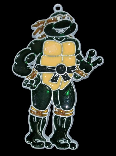 Vntg Stained Glass Teenage Mutant Ninja Turtles TMNT Suncatcher ...