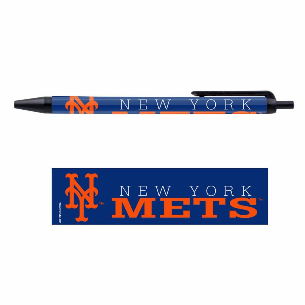 New York Mets Plastic Pens 5 Pack [NEW] MLB Wincraft Pen Pencil Office ...