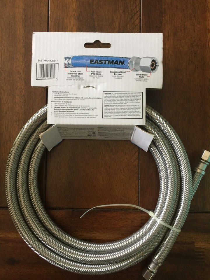 Eastman Ice Maker Connector 10 Foot Stainless Steel Hose *NEW* | eBay