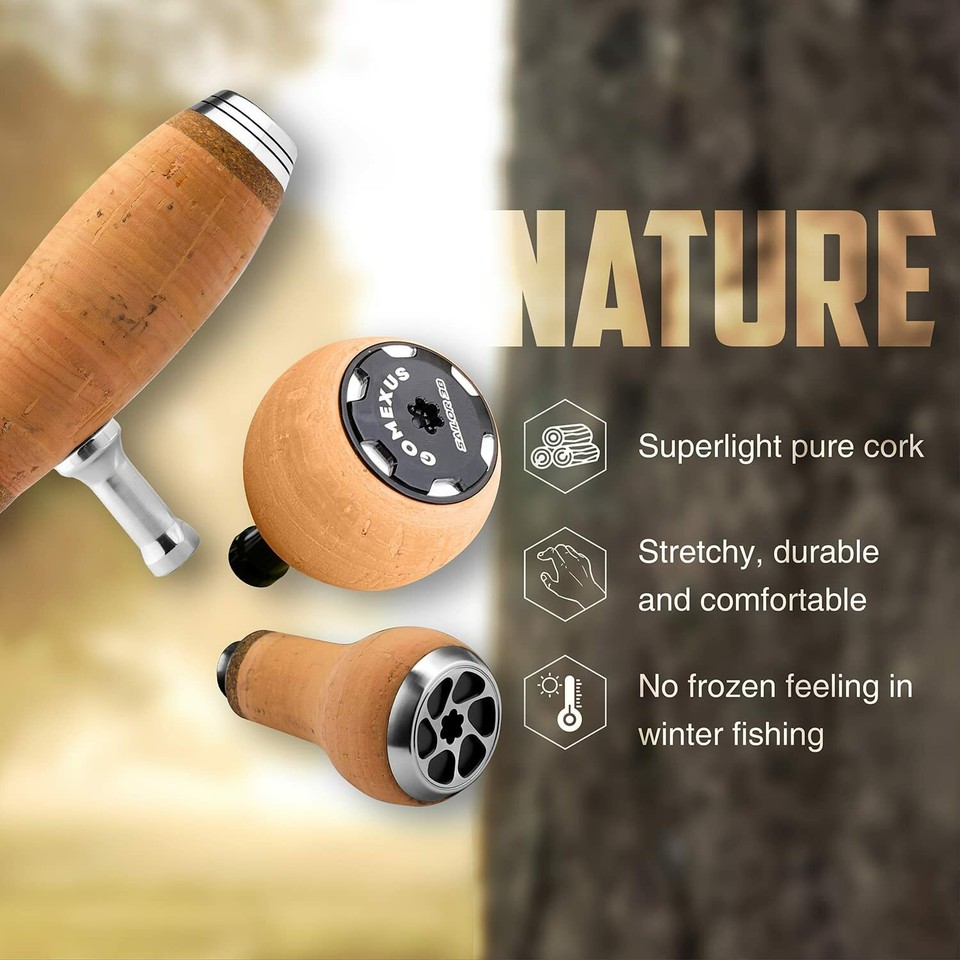 Gomexus Cork Power Knob 27mm For Shimano Stradic CI4 Stella Daiwa Exist ...