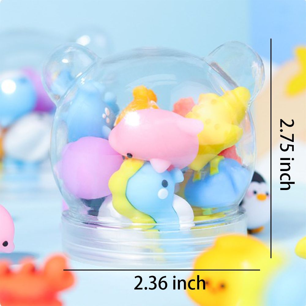 12 Pcs Ocean Animal 3D Cute Mini Eraser Quality Rubber Erasers Office ...