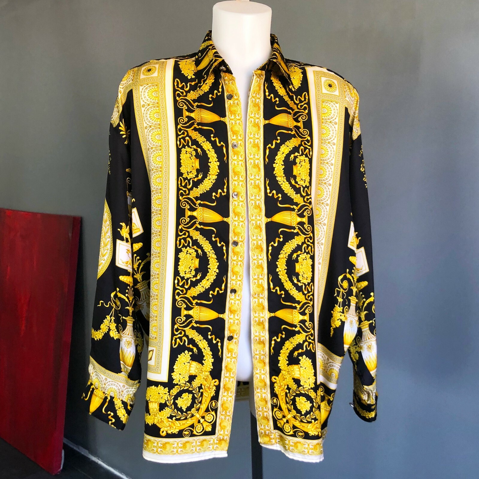 VERSACE CLASSIC V2 silk shirt Wild Signature with Eag… - Gem