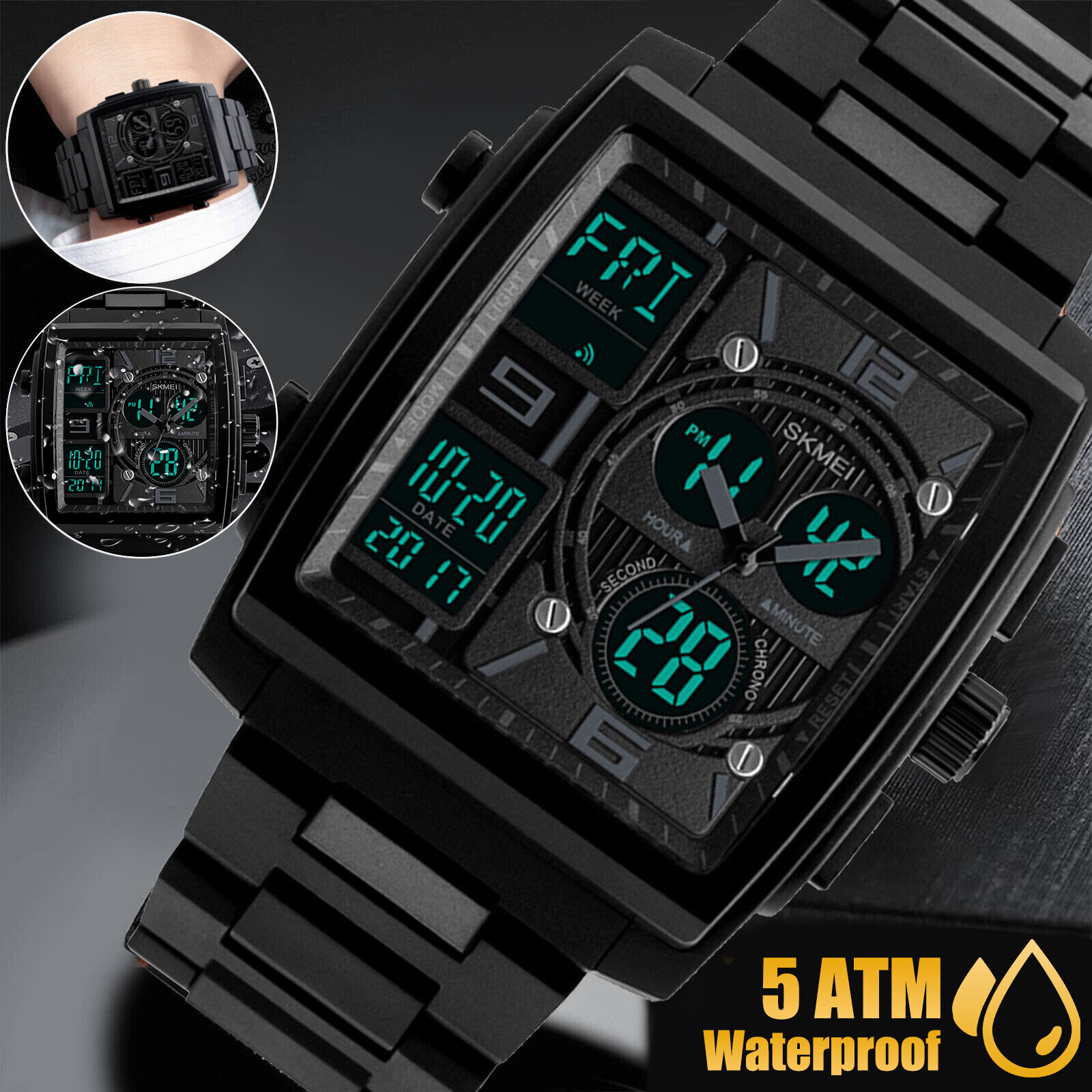Military Men's Digital Army Sport Quartz Watch Analog Date Waterproof ...