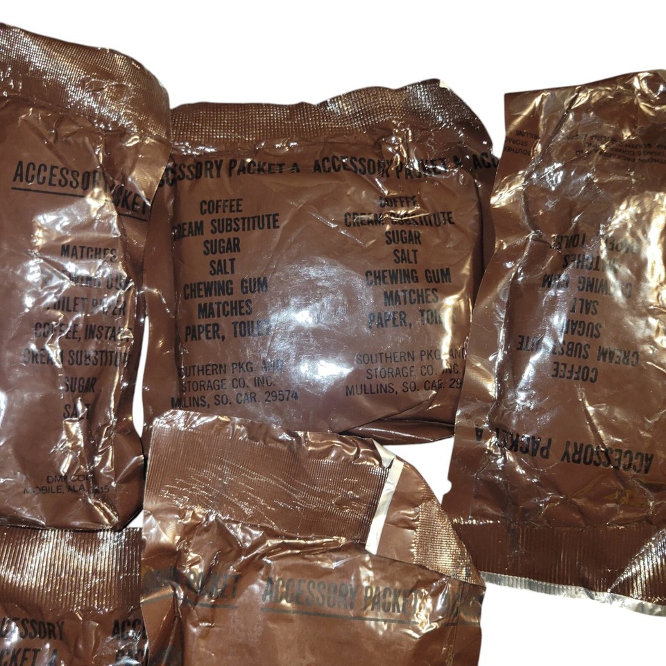 Vintage MRE Military Accessory Packs Lot of 10 80s 90s Brown Bags | eBay