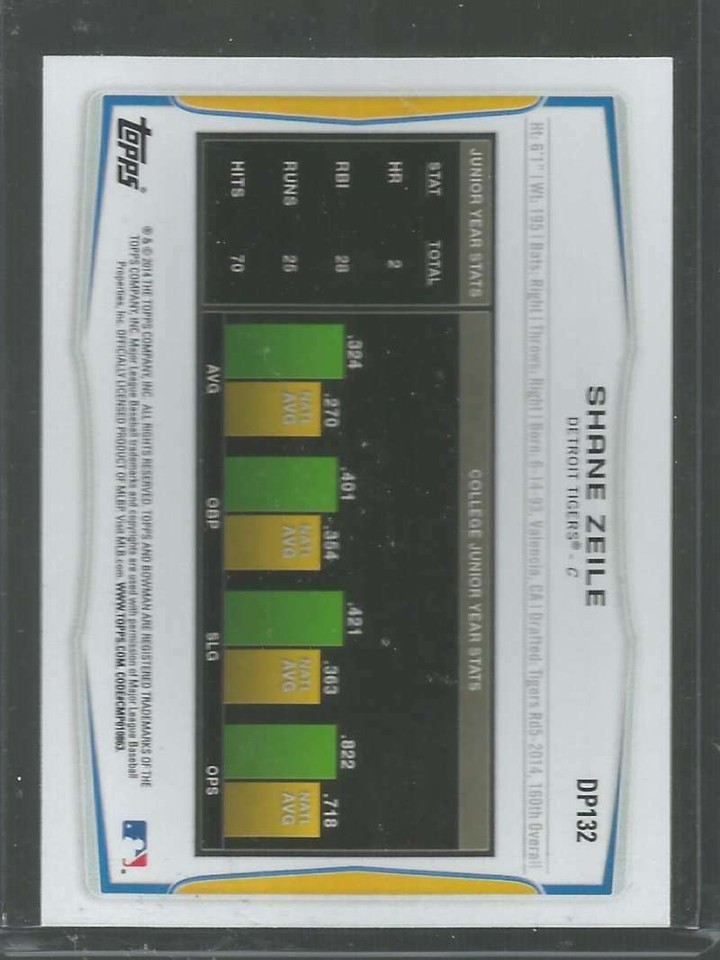 2014 Bowman Draft #DP132 Shane Zeile Tigers NM-MT | eBay