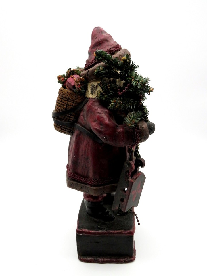 Santa Figurine by Deborah Graham 11.5 inch tall Santa, Sled, Tree and ...