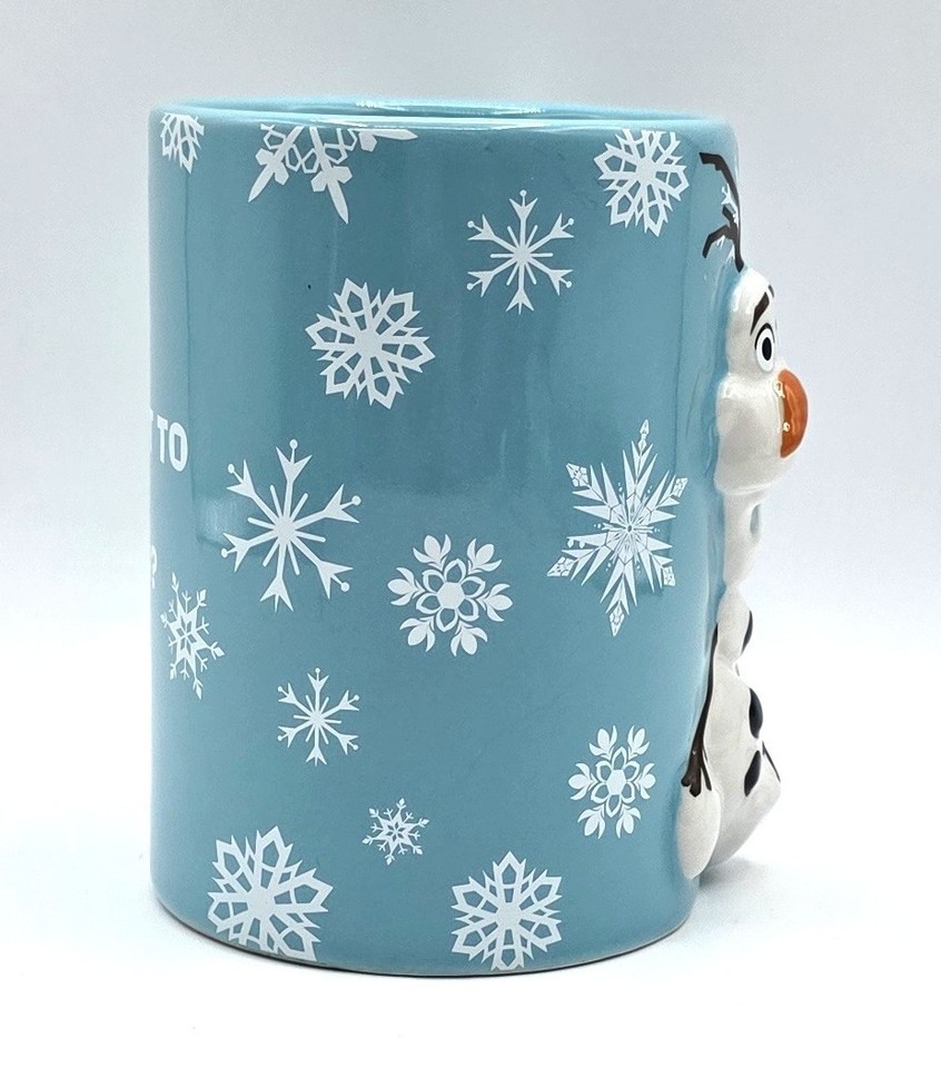 Disney Parks Olaf Mug Cup Blue 3D Figural Frozen Do You Want To Build A ...