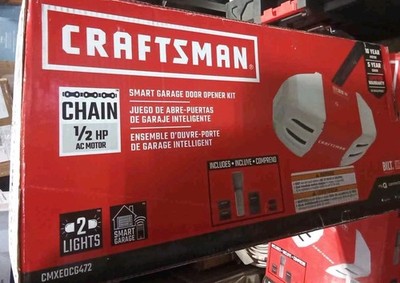 CRAFTSMAN 1/2 HP Smart Garage Door Opener-myQ Smartphone Controlled ...