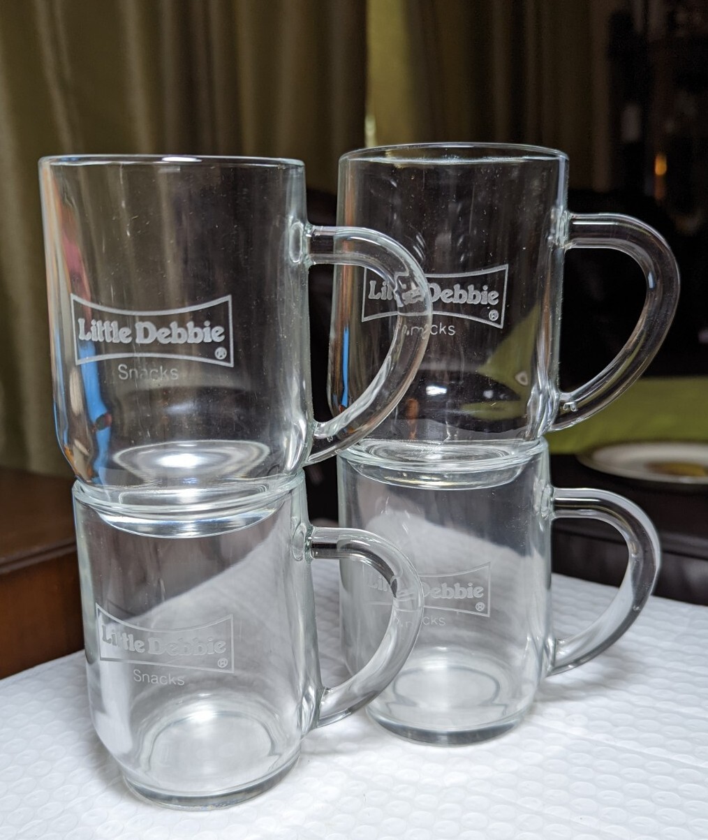 Four New Vintage Little Debbie Snacks Clear Glass Mugs Advertising ...