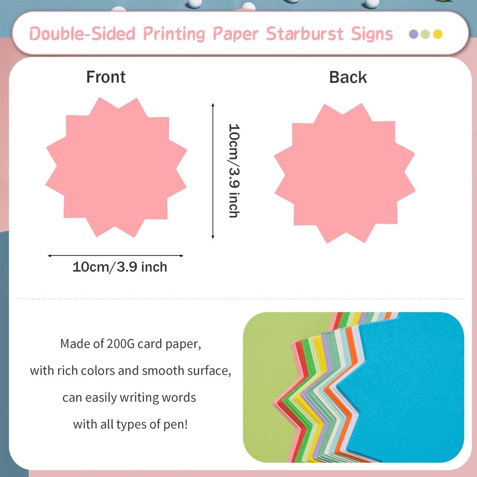 360 Pcs Starburst Cutouts Paper Starburst Die-Cuts Bulletin Board Decorations... | eBay