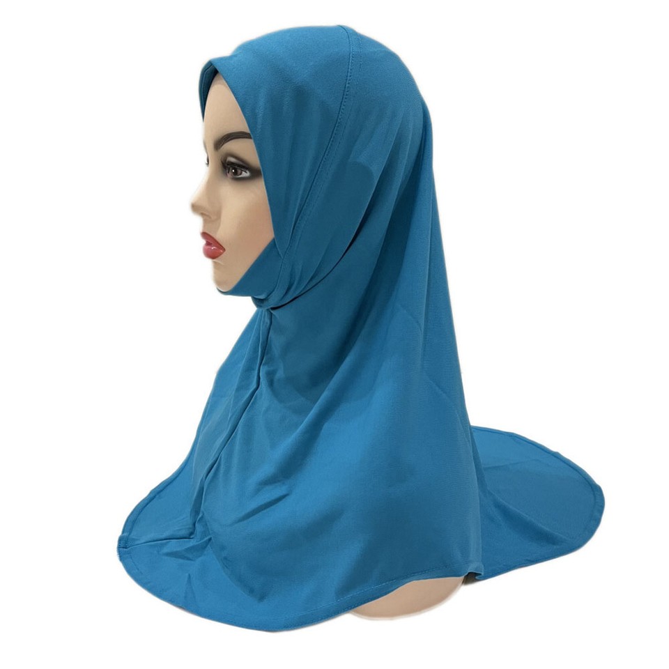 Muslim Hijab One Piece Kids Girls Head Scarf Instant Turban Wrap Shawls ...