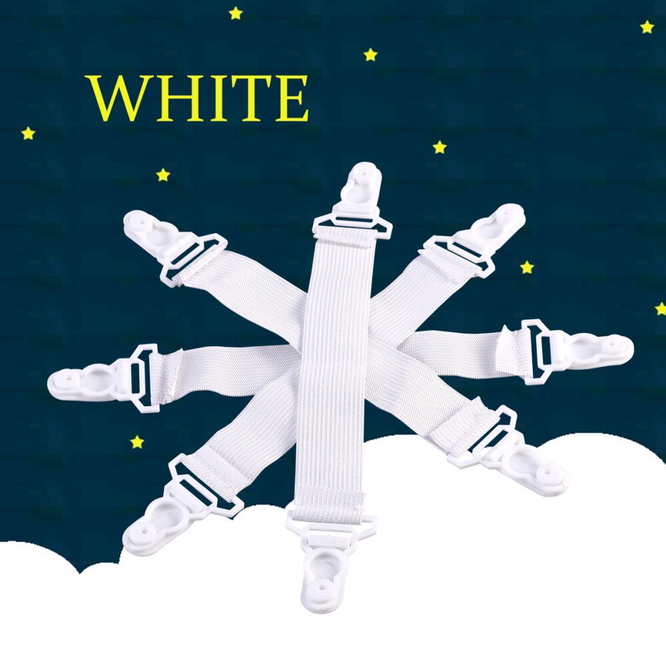 4 Pcs Fastening Belt Hook Mattress Clips Button Style Elastic Garters ...