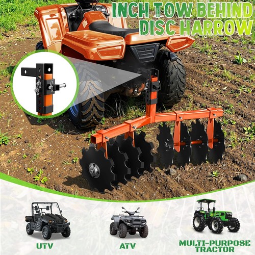 Heavy-Duty 32" Cut Width Disc Plow Harrow with 2" Receiver for ATVs ...