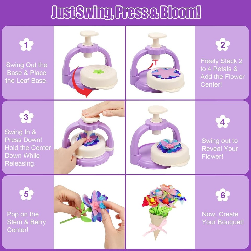 Educational Flower Bouquet Craft Kit - DIY Gift for Kids Age | eBay