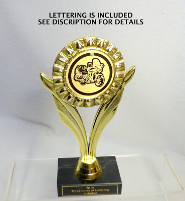 MOTORCYCLE TROPHY, BIKE AWARD, MOTORCYCLE SHOW CHOPPER WHEEL UP | eBay