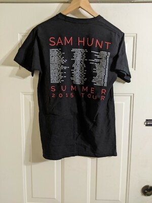 Sam Hunt Summer 2015 Tour T-Shirt Men's Medium Black Official Tour ...
