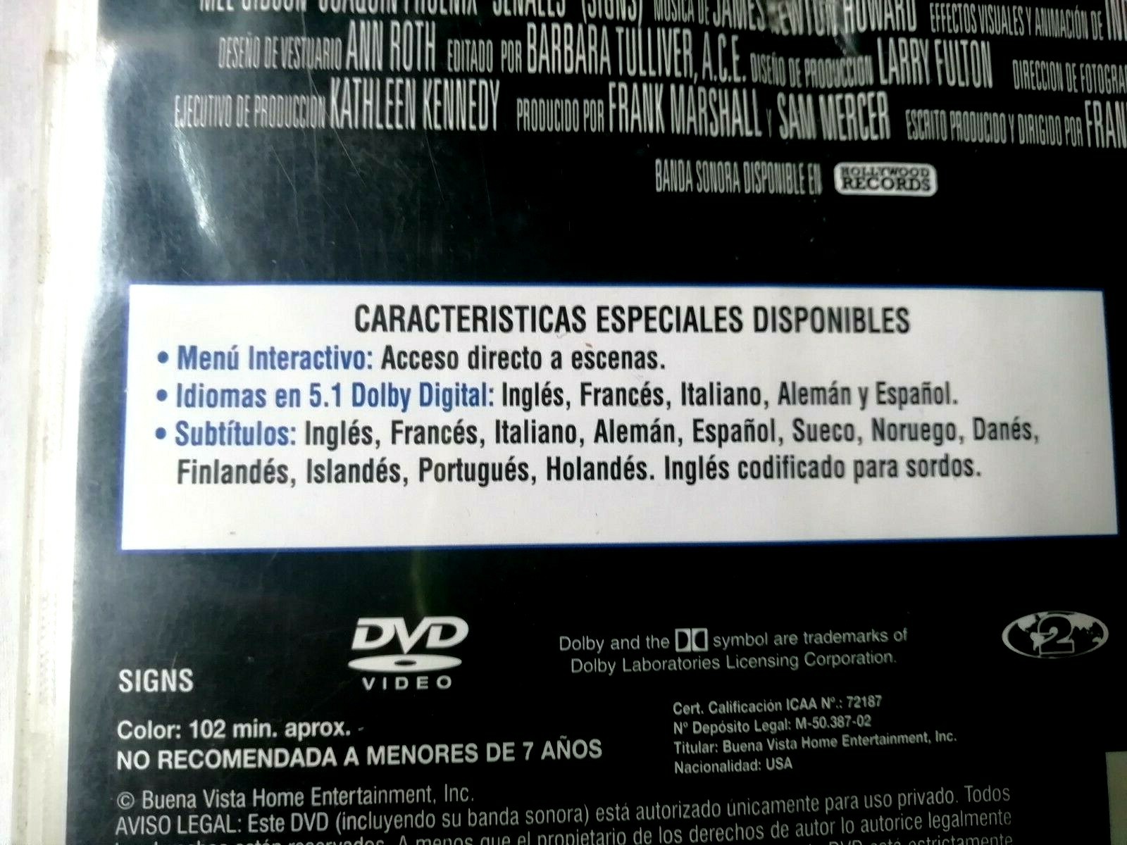 Signs DVD Film Mel Gibson Buena Vista 2002 | eBay Australia