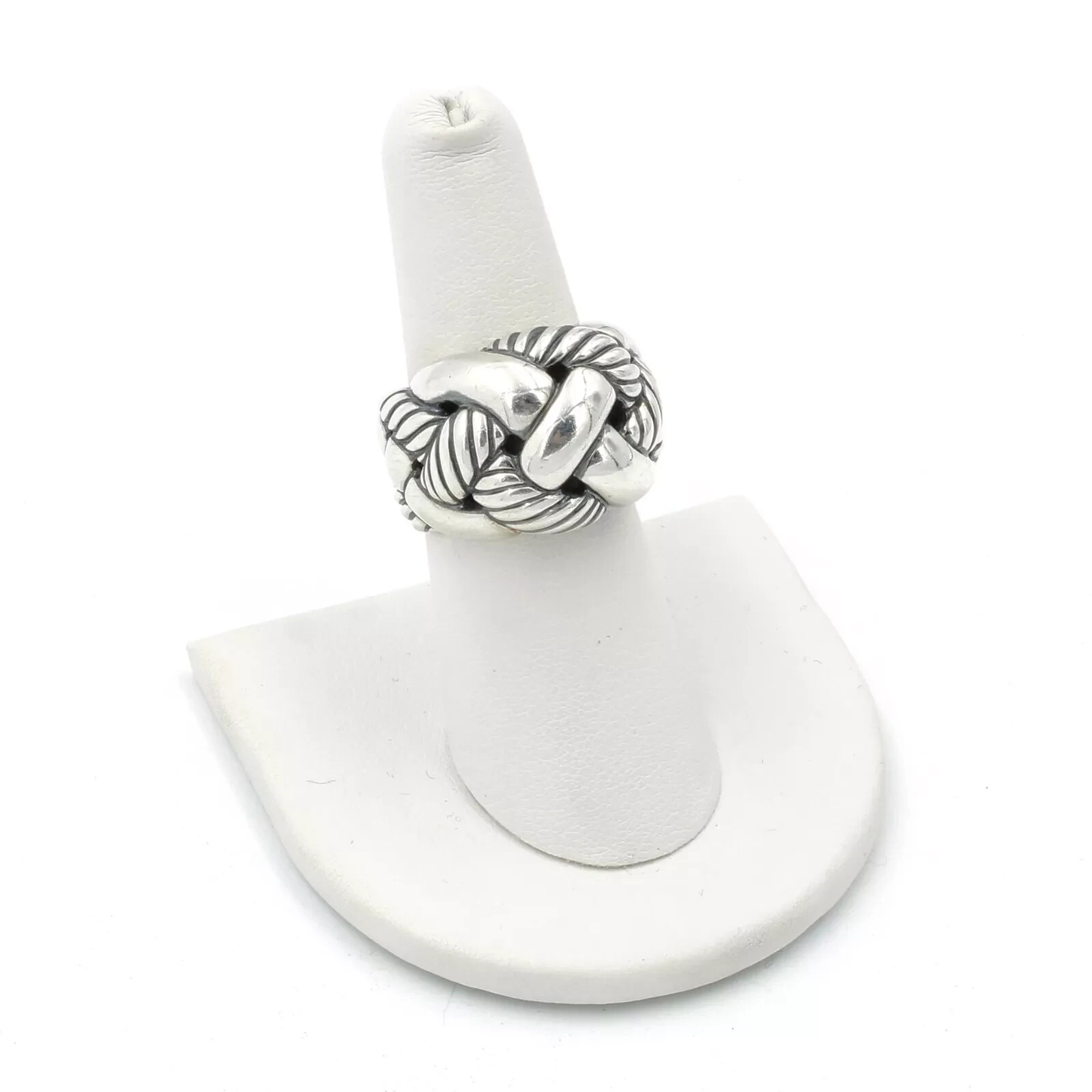 David Yurman Sterling Silver Woven Cable Wide Braid C… - Gem