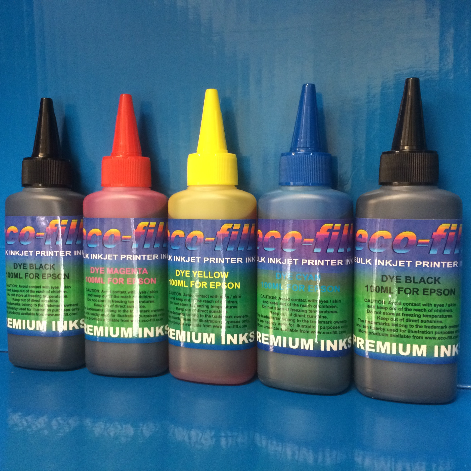 5x100ml ECO-FILL Printer Refill Ink Bottles Epson Expression XP 257 332 ...