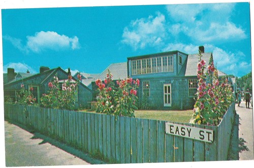 EASY STREET Scene Flowers Garden NANTUCKET Massachusetts MA Postcard ...