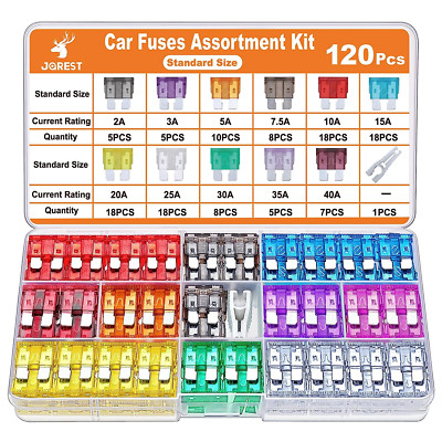 120Pcs Standard Blade Universal Blade Fuse Car Fuse Auto Puller Holder ...