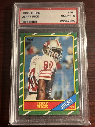 1986 Topps JERRY RICE Rookie Card (SF 49ers) #161 PSA8 NM-MT ***GOAT ...