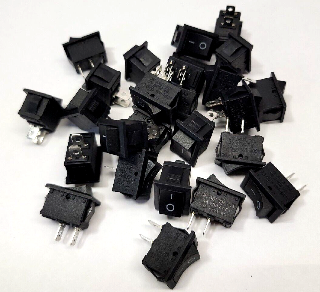 25 Pack Mini Switch On/Off Panels Rocker SM19 110v Small Switches ...