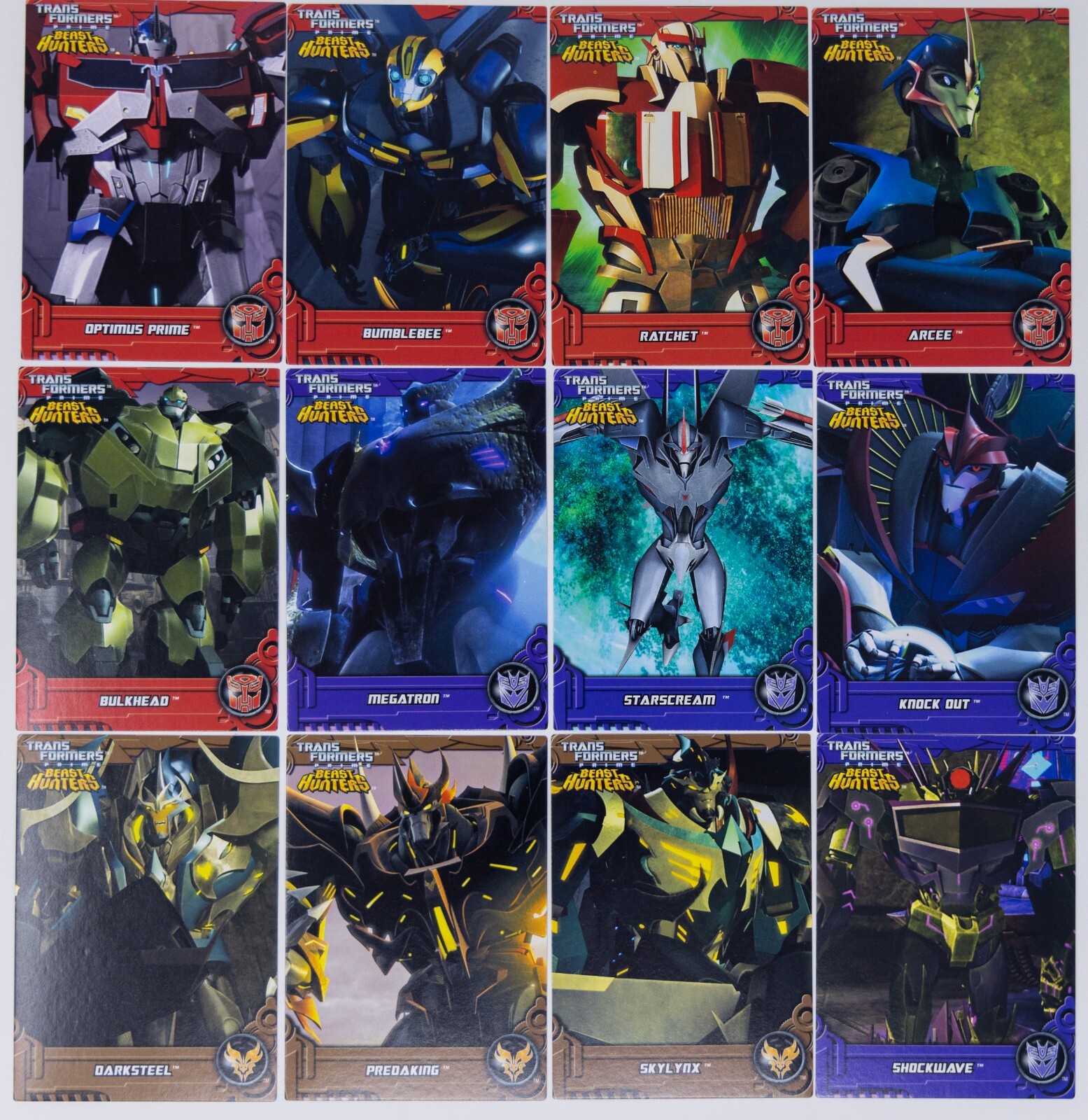 Transformers Prime Beast Hunters Trading Card Set of 12 Cards - never ...