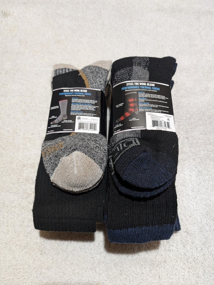 Dickies Heavy Duty Steel Toe Thermal Socks - 4 Packs - 12 Pairs - New ...