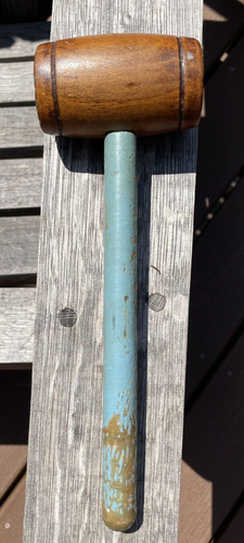 Vintage Wood Mallet - Kitchen Tool Or Primitive Decor Chippy Green ...