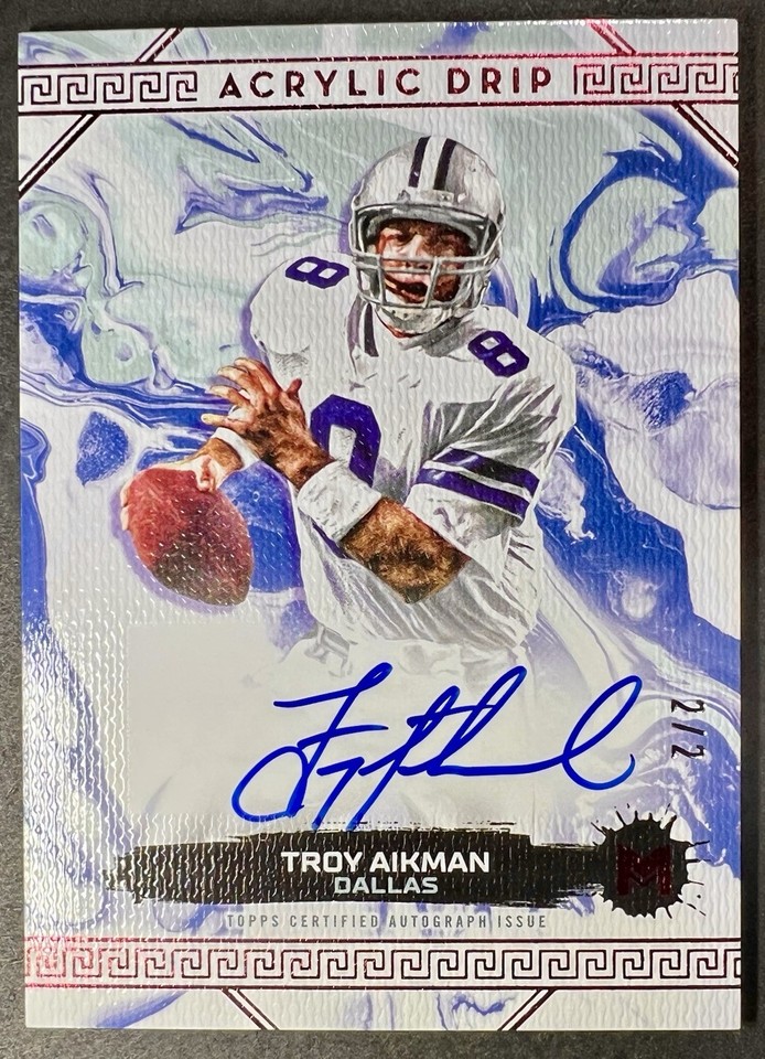 2024 TOPPS MOTIF TROY AIKMAN ACRYLIC DRIP AUTOGRAPH 2/2 #ADTA | eBay