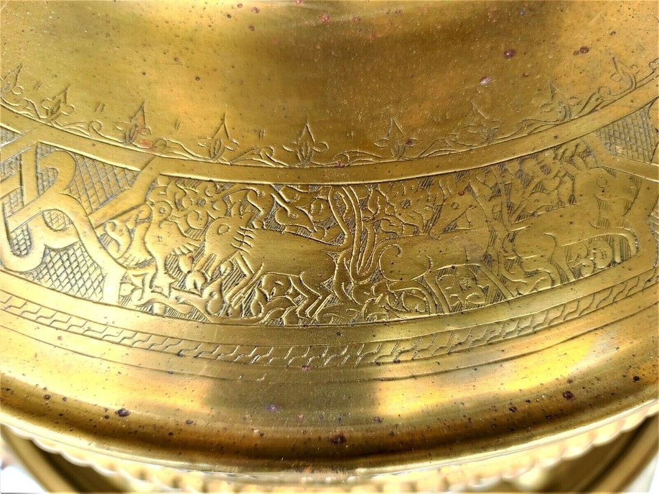 Large 30" Antique c 1900 Arabic Fire Pit Ceremonial Brazier with ...