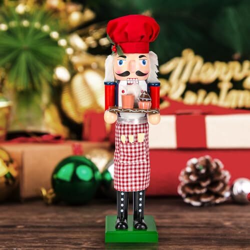 Christmas Nutcracker Décor Figures, 15 inches Chef Wooden Nutcracker Ornaments | eBay