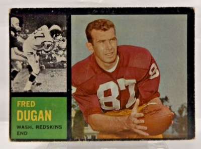 1962 Topps #170 - Fred Dugan - Washington Redskins - Excellent | eBay