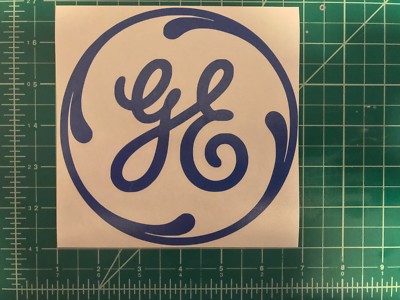 Large Logo - General Electric GE Vinyl Decal - Trains & Antiques | eBay