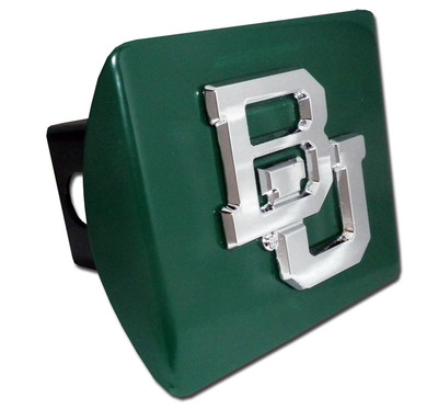 baylor university BU logo all metal green chrome trailer hitch cover ...