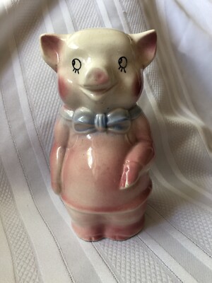 Vintage Ceramic Pig Piggy Bank Pink | eBay