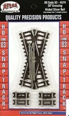 Atlas HO Scale ~ Code 83 ~ Track 30 Degree Crossing ~ 574 Nickel Silver ...