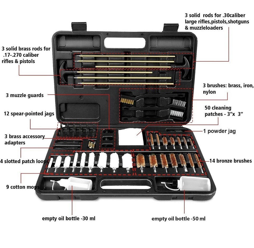 Gun Cleaning Kit Universal for Guns, Gun Brushes for Pistol, Shotgun | eBay