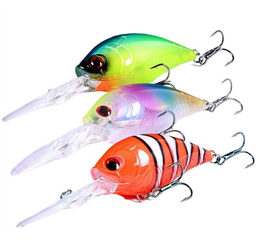 3PCS Saltwater Fishing Lures Minnow Deep Diving Crankbait Wobblers ...