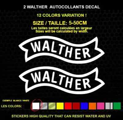 2 WALTHER sticker Genuine decal sticker WATERPROOF STICKERS | eBay