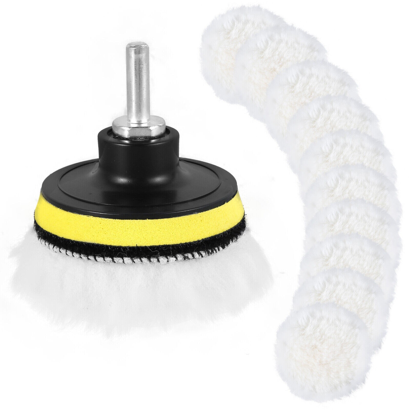 10pc 3" Buffing Polishing Pad Car Wool Wheel Mop Kit Auto Polisher ...