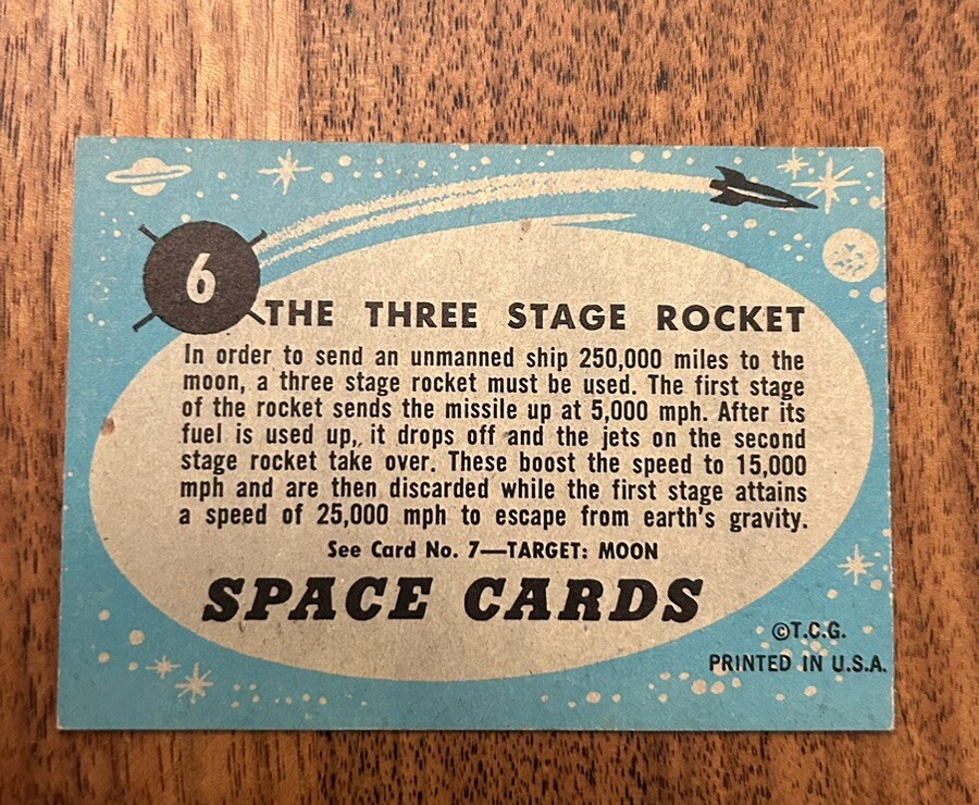 1957 Topps Space Cards - #6 Three Stage Rocket EX | eBay