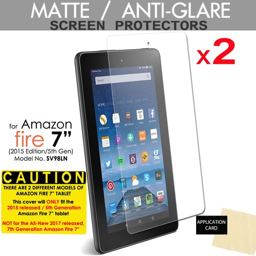 2x ANTIGLARE MATTE Screen Protector for Amazon Fire 7" Tablet (2015 ...