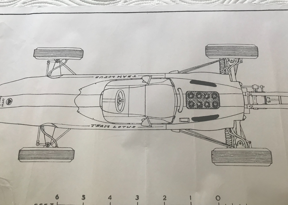 1963 Lotus Climax 25 F1 car (Jim Clark) A1 plan drawing -new old stock ...