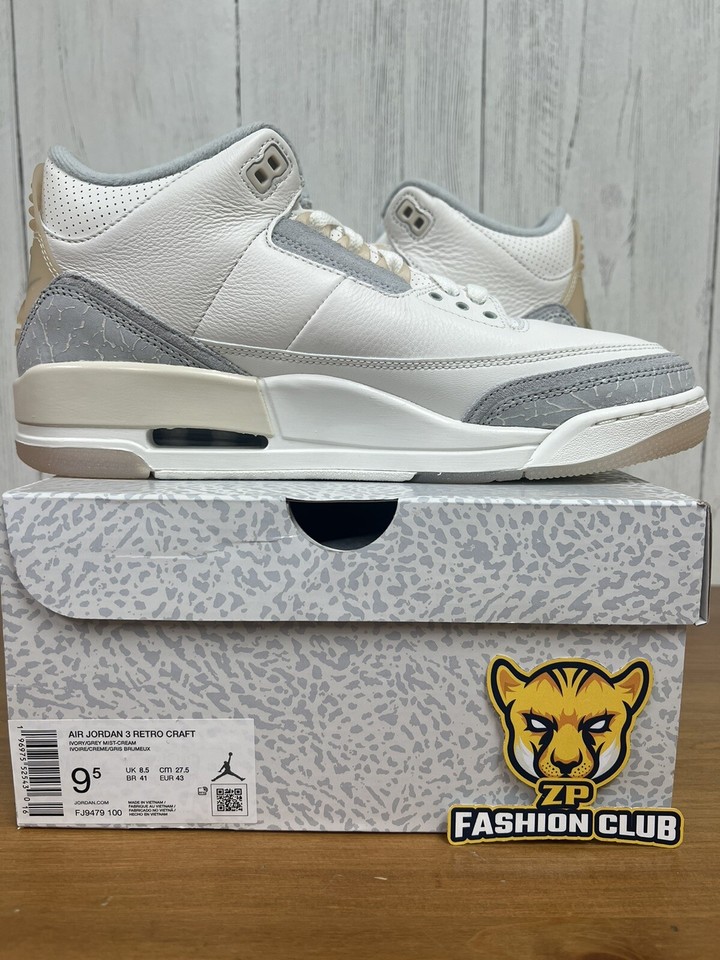 Air Jordan 3 Retro Craft Ivory FJ9479-100 MEN SIZE 7-15 | eBay