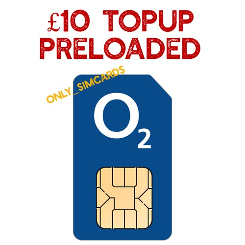 £10 PRELOADED O2 Sim Card Pay As You Go PAYG 4G Standard Micro Nano 02 ...