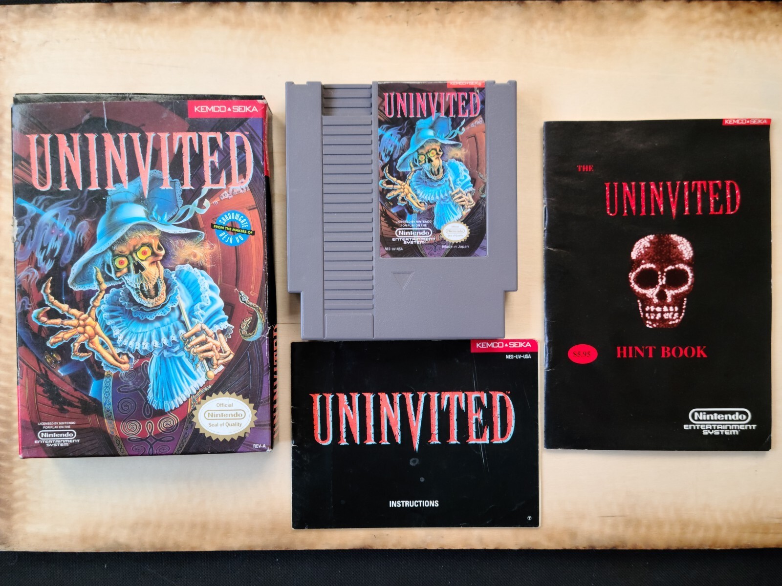 Uninvited (Nintendo Entertainment System, 1991) NES Complete CIB with ...
