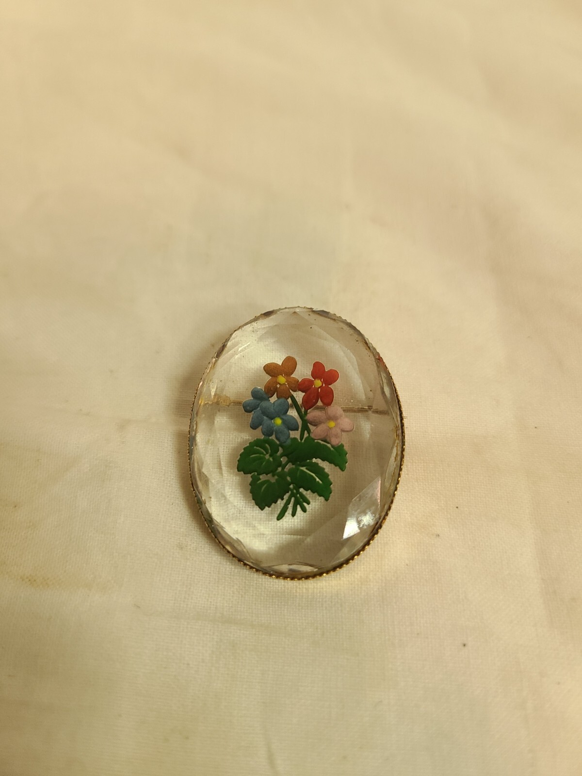 Antique Vintage Brooch Pin Victorian Reverse Carved … Gem