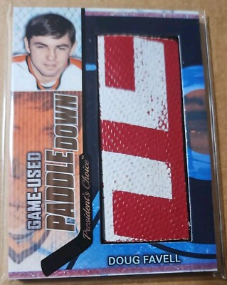 2018-19 President's Choice Game Used Paddle Down Stick Doug Favell 3/5 ...